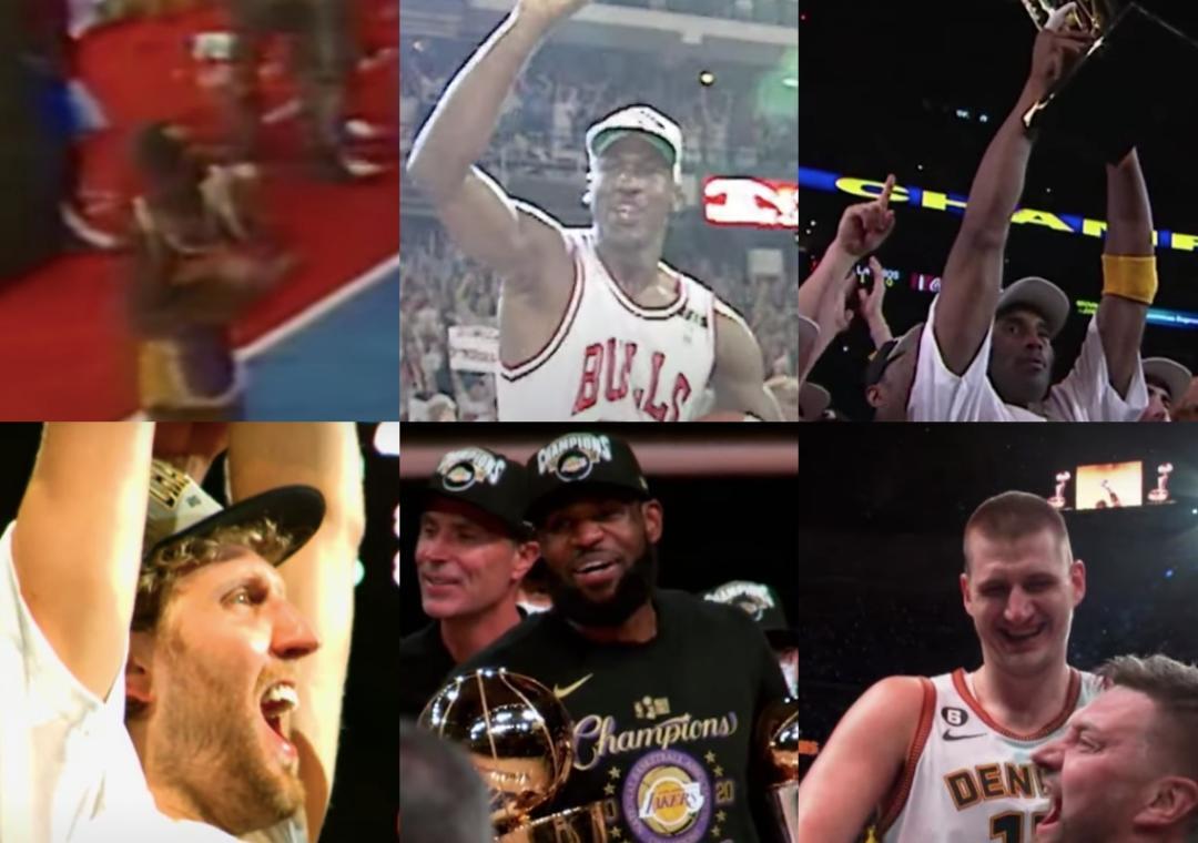 Video shows title-winning celebrations from last 44 NBA seasons