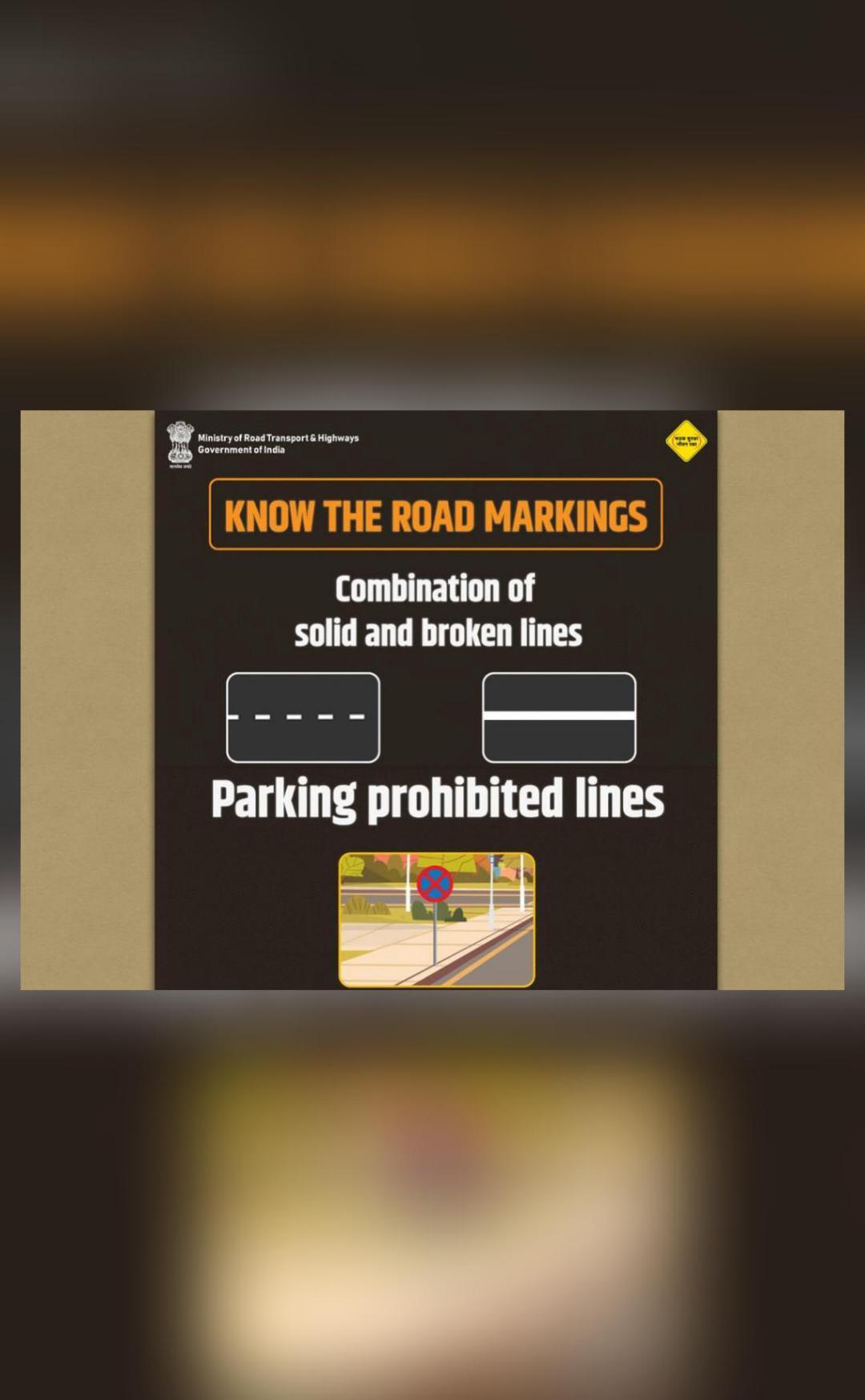 Govt explains meaning of yellow line, white broken or continuous lines on roads