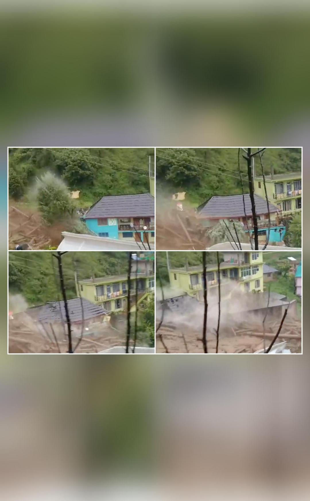 Visuals show flash flood hitting Himachal's Mandi amid heavy rains