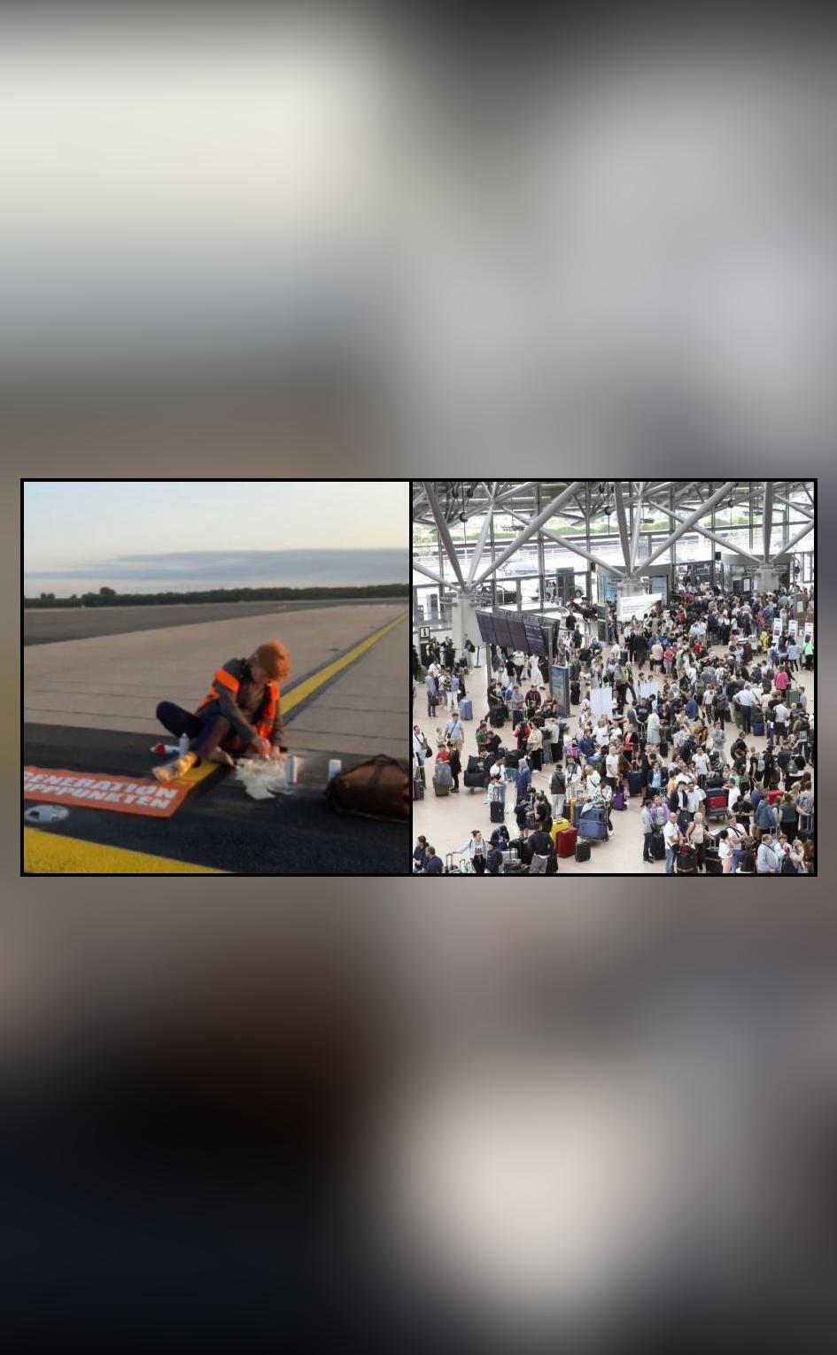 Activists protest at 2 German airports' runways, block flights