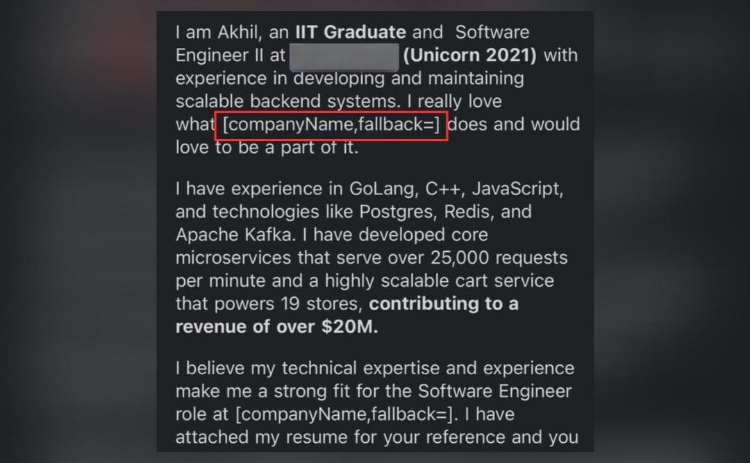 IIT grad uses AI to write cover letter, forgets to remove technical words