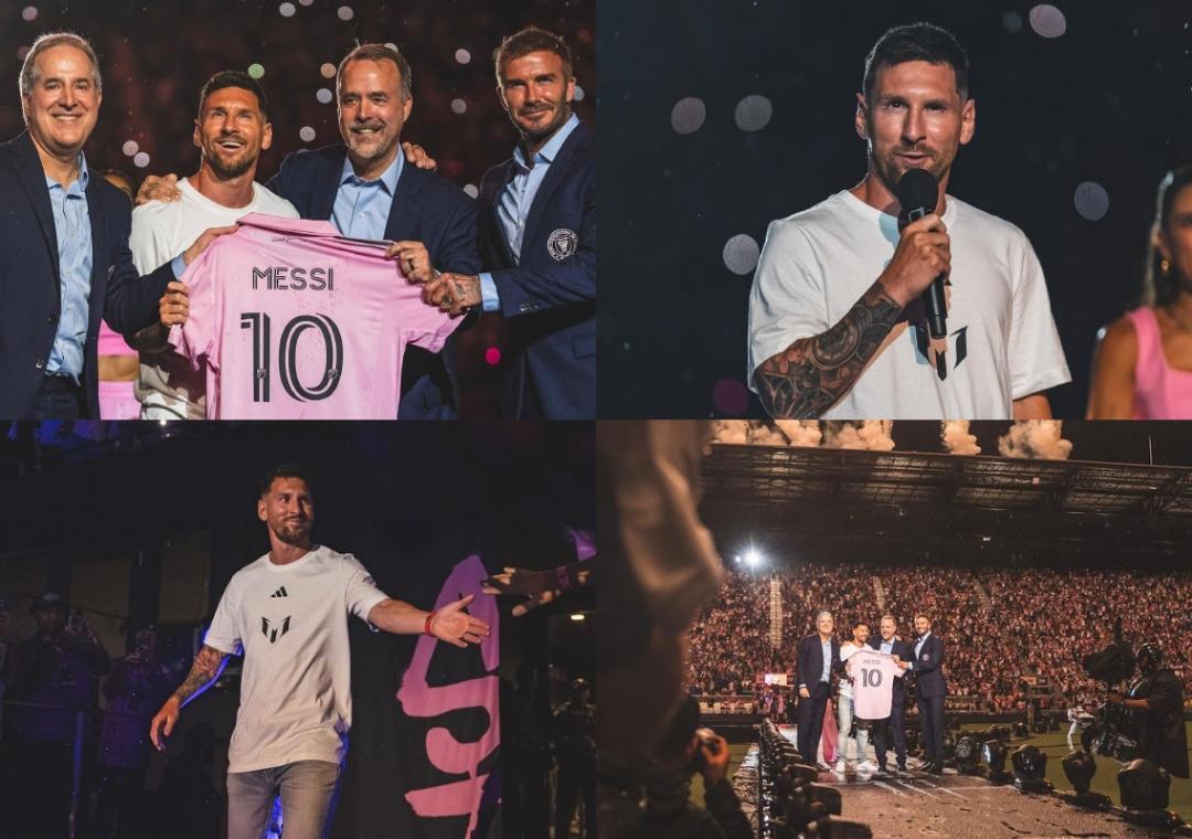 Messi unveiled as Inter Miami player in front of crowd of thousands ...