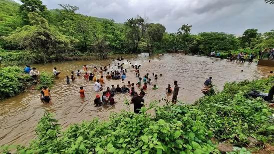 Boy missing, many rescued as Mahadev Pani waterfall level rises after rains