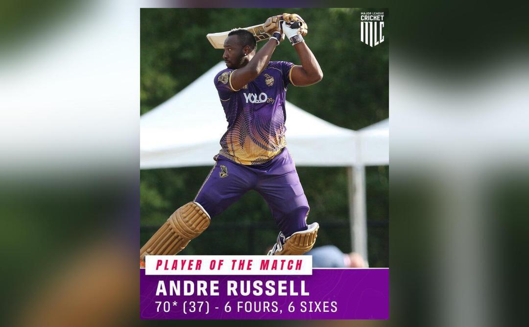 Video shows Andre Russell smashing 6 fours, 6 sixes in MLC match
