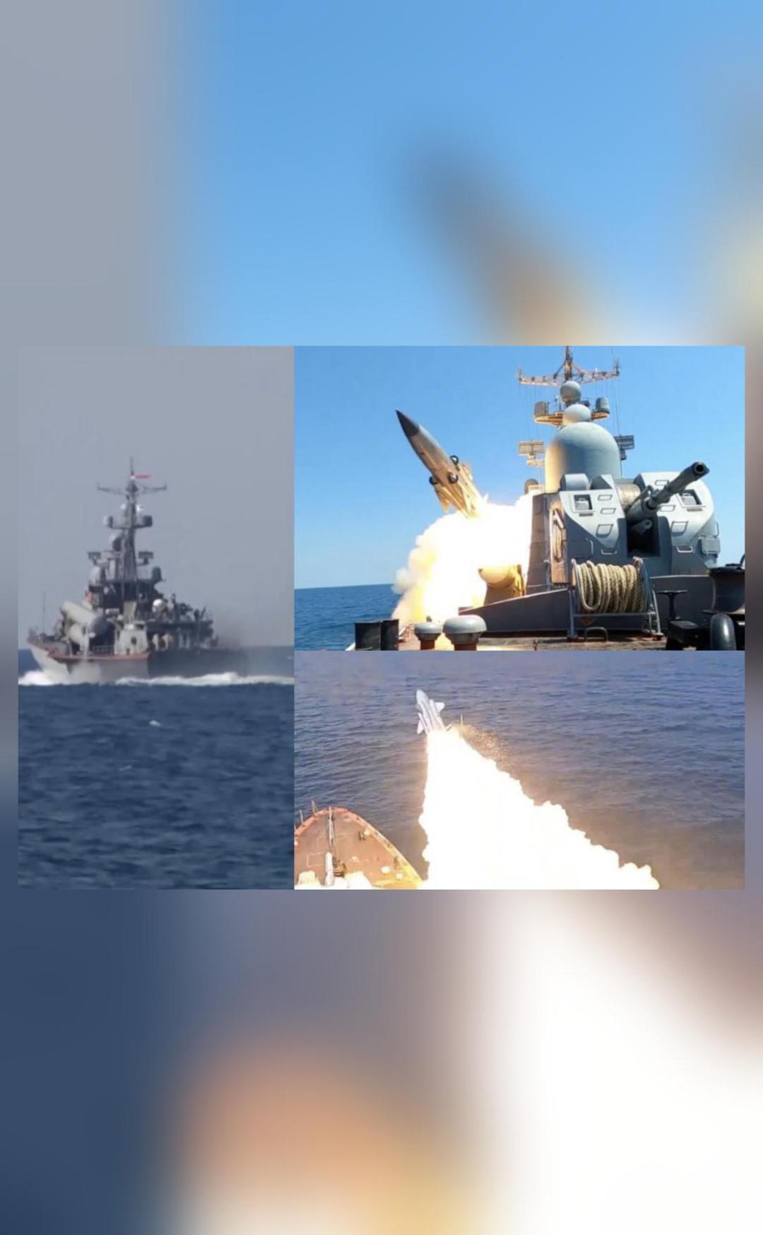 Russian Navy rehearses firing rockets at ships in Black Sea
