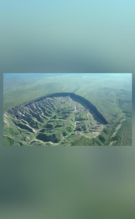 Aerial footage shows world's largest permafrost crater in Russia