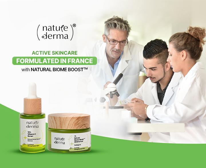Skincare formulated in France with Natural Biome Boost™: Nature Derma