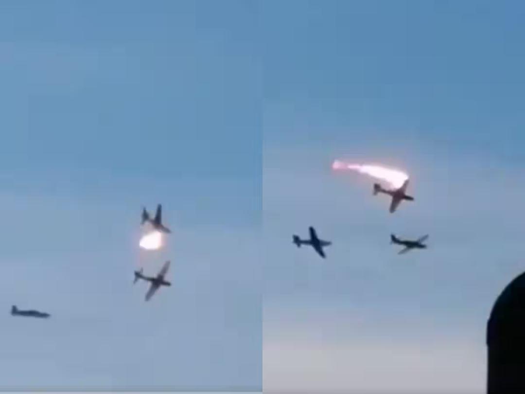 2 planes collide mid-air during military training in Colombia, video ...
