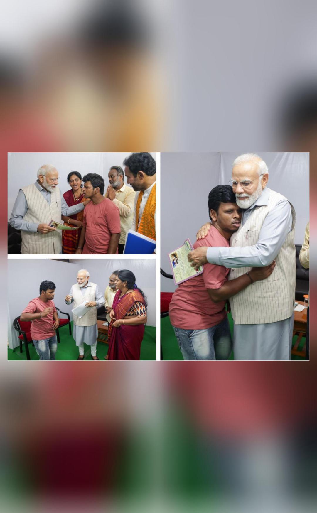 PM meets autistic singer in T'gana, says 'I salute his fortitude'