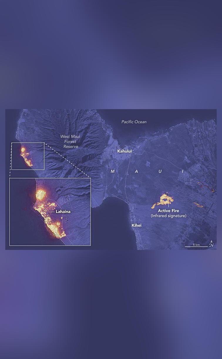 NASA releases satellite image of wildfire in Hawaii's Maui