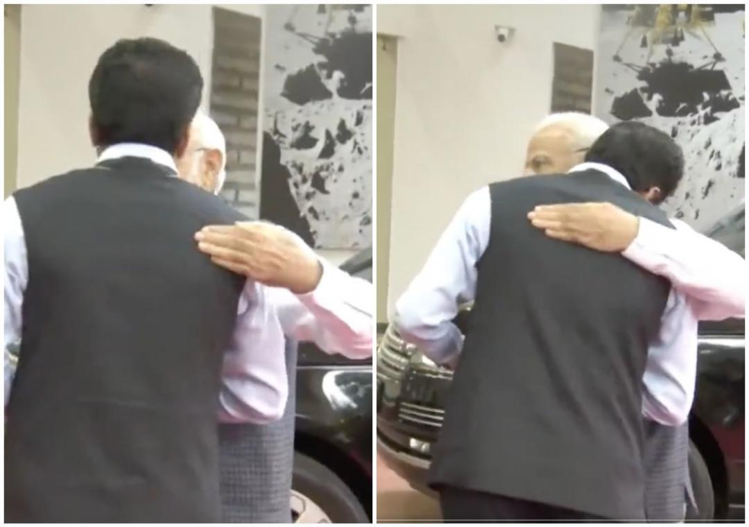 PM Modi meets ISRO chief Somanath, pats him on his back & hugs him