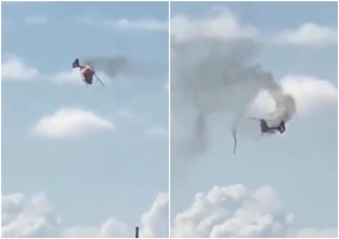 Video shows rescue helicopter breaking apart mid-air & crashing into ...