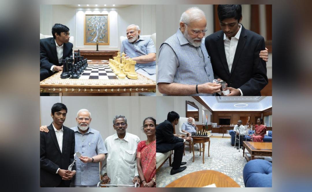 Chess Grandmaster Praggnanandhaa meets PM Modi at his residence, shares ...