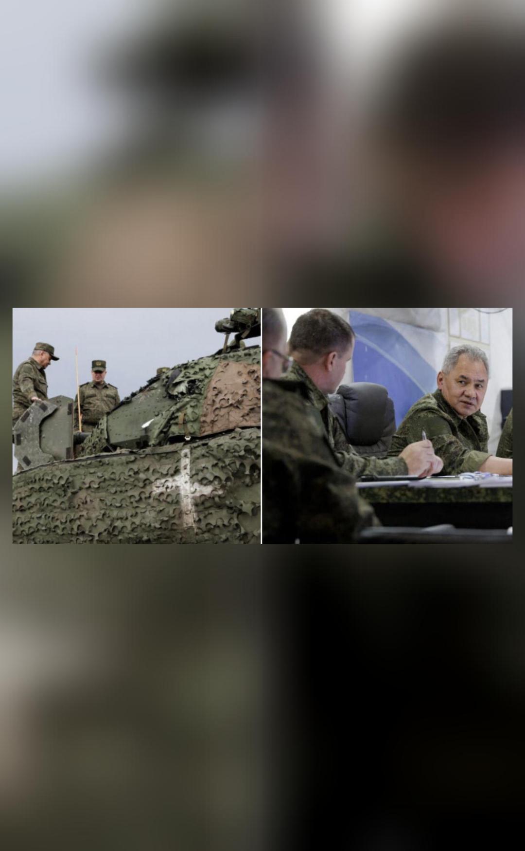 Russia Defence Minister visits troops in Ukraine; shown seized tank