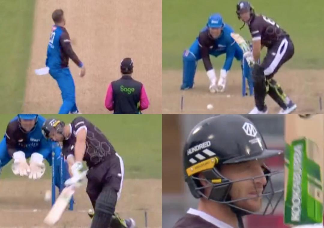 Buttler charges down the ground, hits 6 to reach 50 off 29 balls