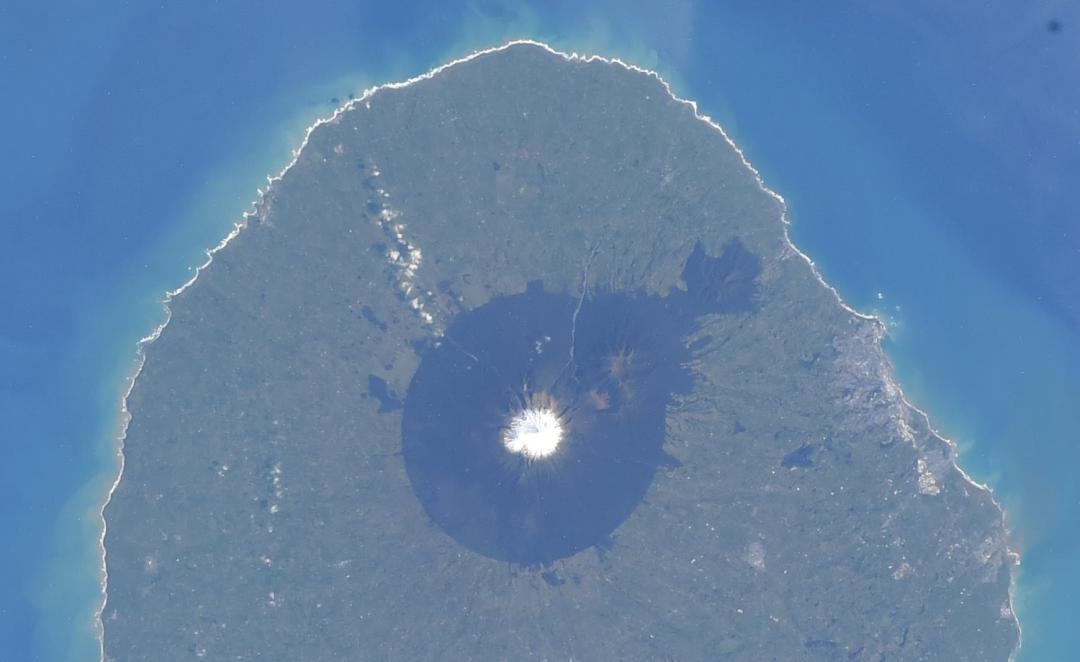 Pic shows dormant volcano of Mount Taranaki as seen from space