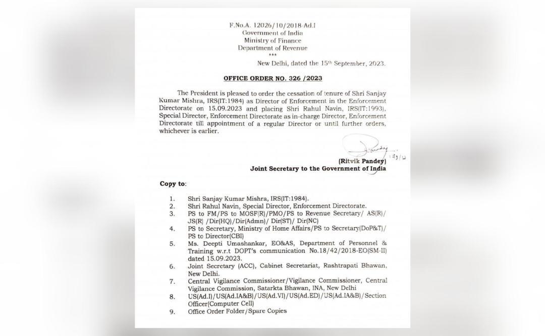 Rahul Navin appointed in-charge director of Enforcement Directorate