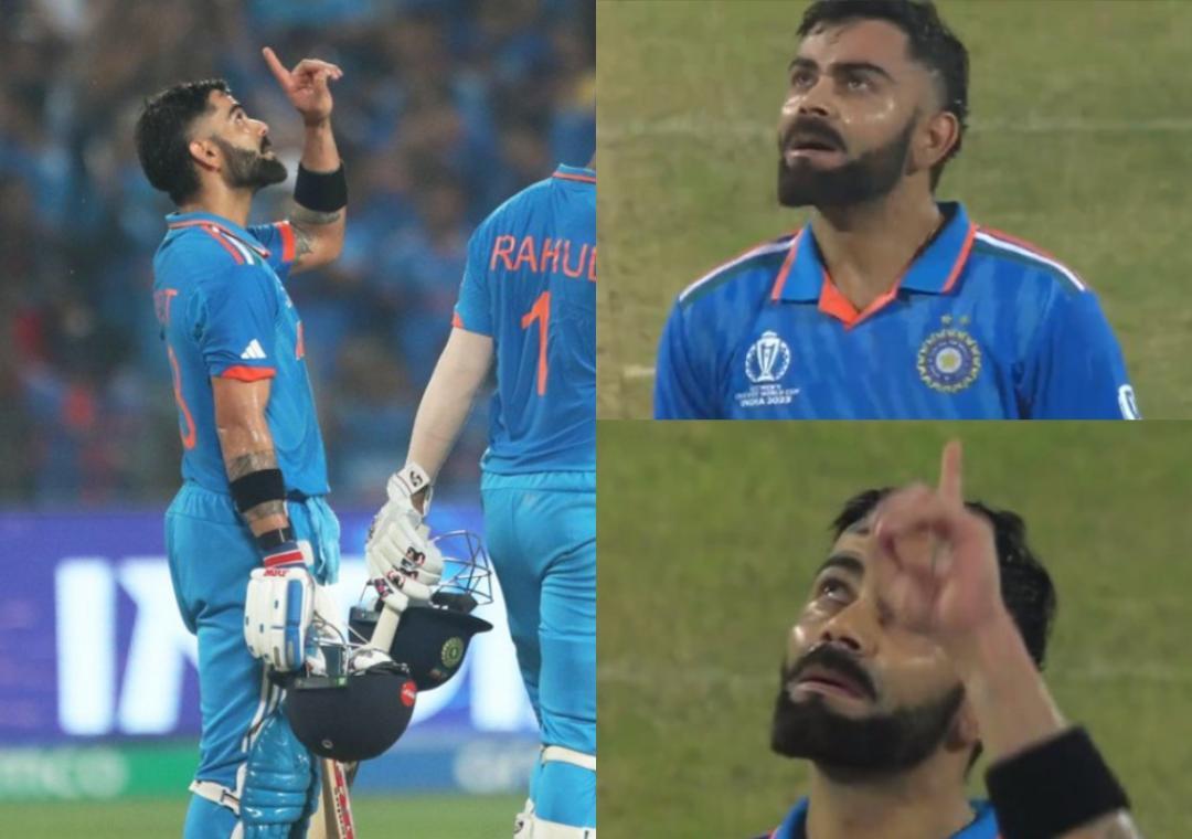 Virat Kohli points to the sky after smashing hundred, video goes viral ...