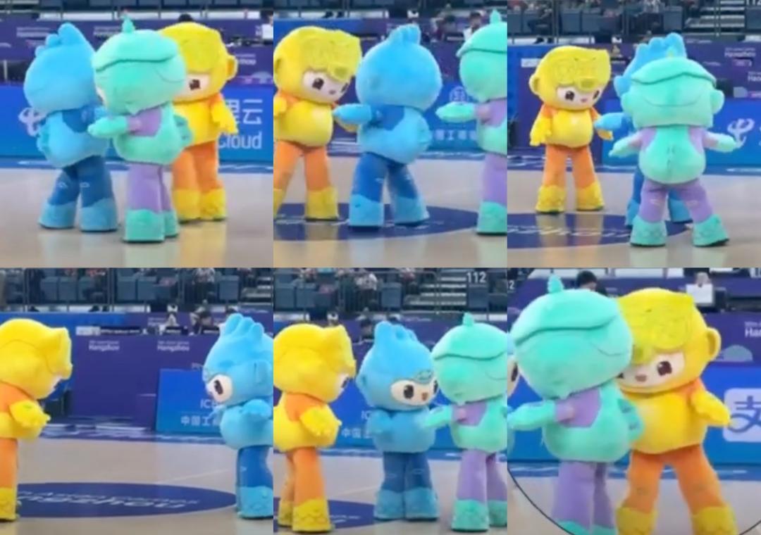 Video shows 19th Asiad mascots playing kabaddi on basketball court ...