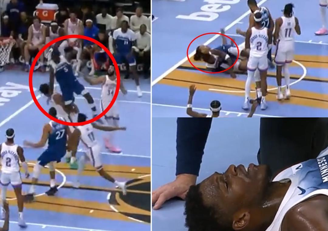 Anthony Edwards walks off to locker room after scary fall | Sports News ...