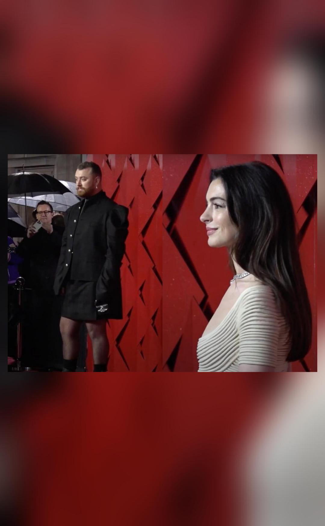 Sam Smith, Anne Hathaway walk red carpet at British Fashion Awards ...