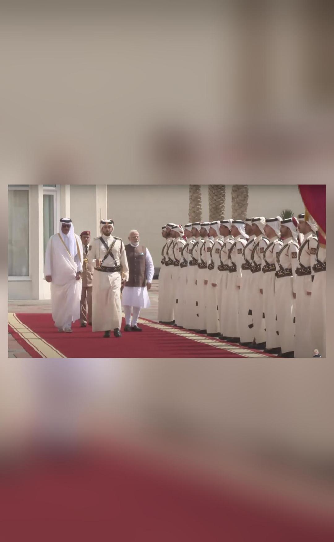 PM Modi gets grand guard of honour in Doha, meets Emir of Qatar | World ...
