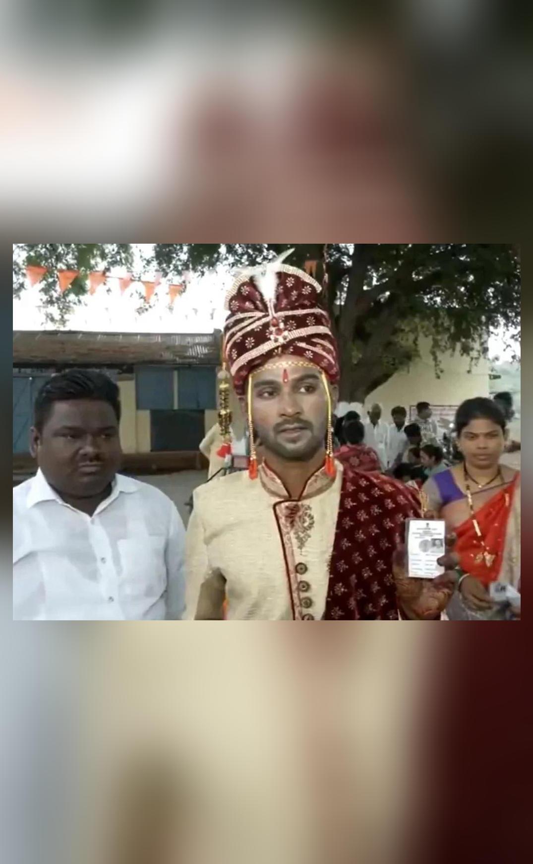 WATCH: Man reaches polling station in India dressed as groom | LOK ...
