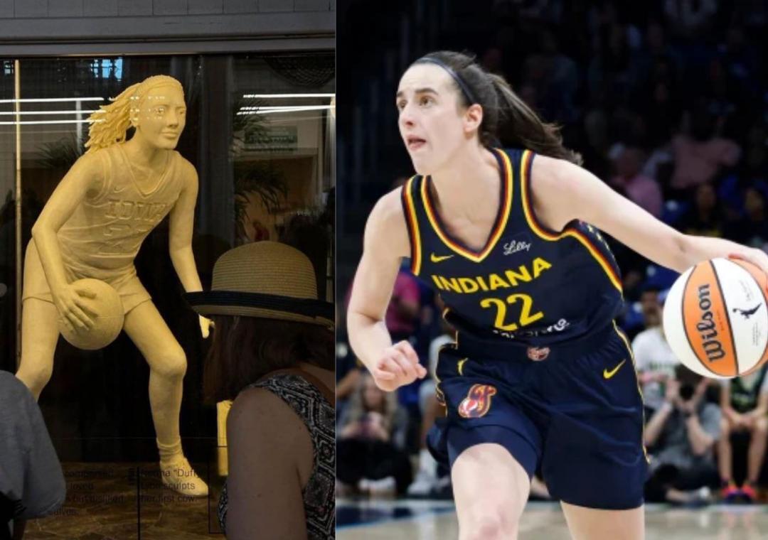 Caitlin Clark's butter sculpture at display at Iowa State Fair | Sports ...