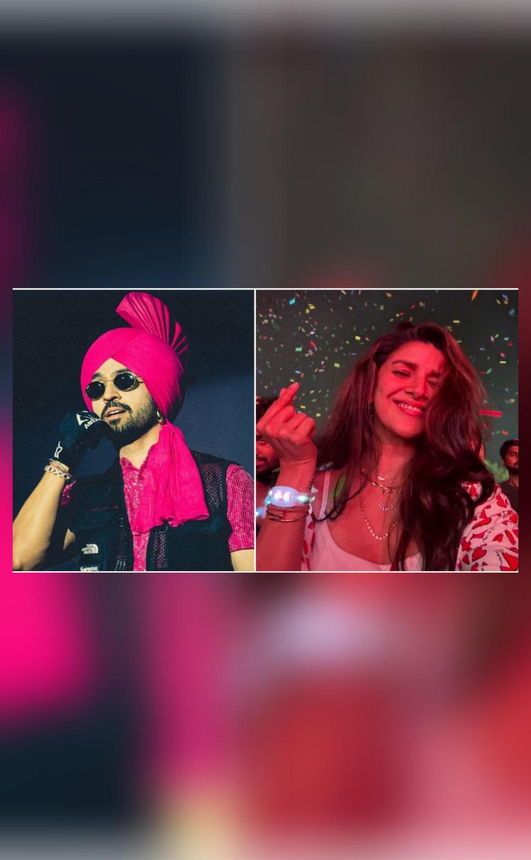 Nimrat Kaur posts pics from Diljit's concert in Pune, he reacts ...