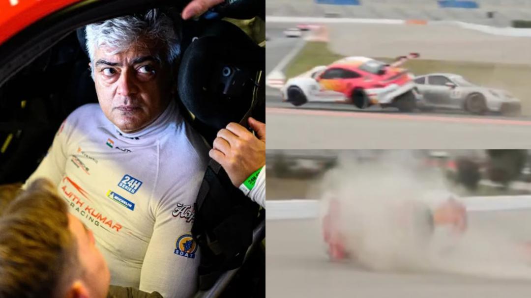 Actor Ajith Kumar survives brutal crash during race in Spain ...
