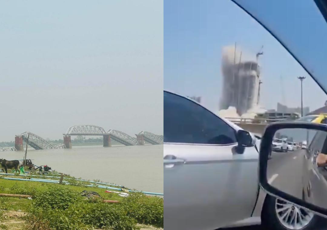Video shows high-rise building collapsing in Bangkok as 2 earthquakes ...