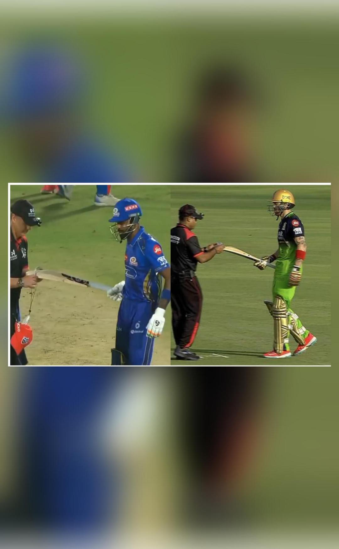 Umpires conduct on-field bat checks during IPL 2025 matches on Sunday ...