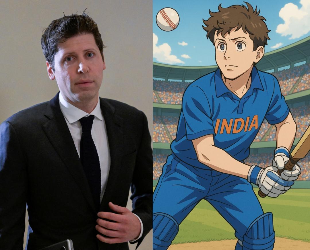 Sam Altman shares his Anime-style AI pic in Indian cricket jersey ...